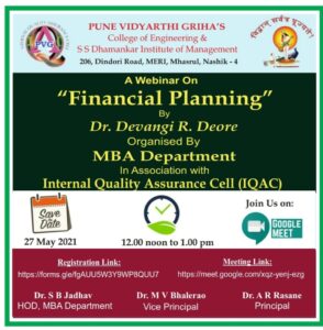 Webinar on Financial Planning – PVG’s College of Engineering ...